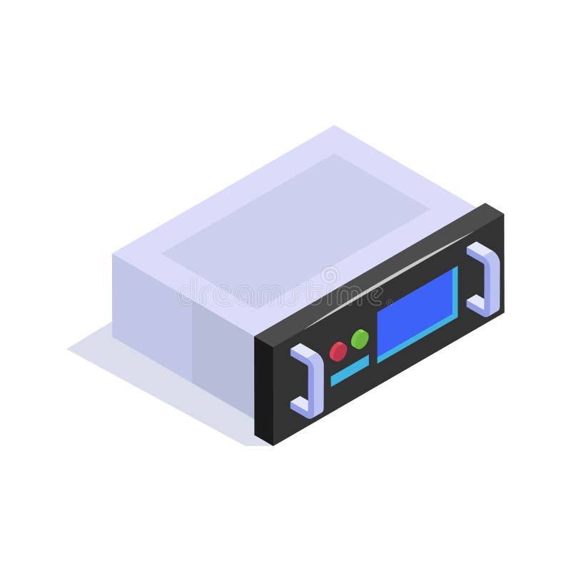 Isometric Icon of a Network Server Rack with Control Panel and Handles ...