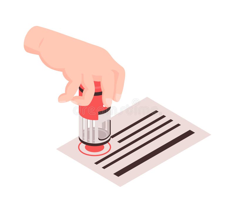 Isometric Notary Stamp stock vector. Illustration of legal - 254998987