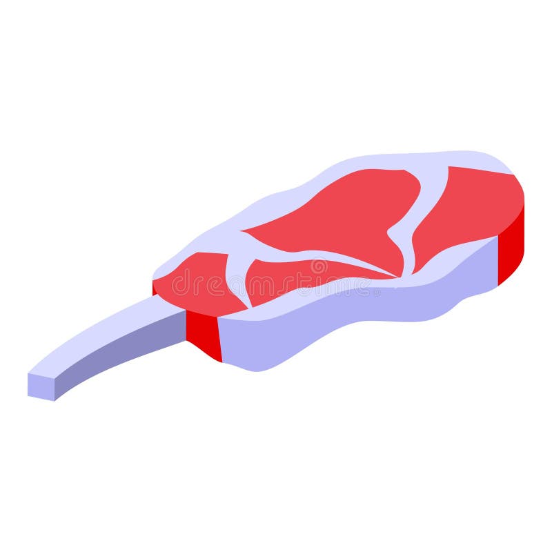 Isometric Icon of a Raw Meat Cut Ready for Cooking Stock Illustration ...