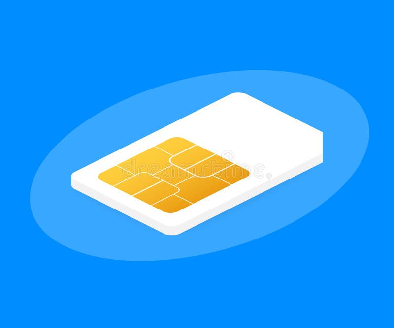 Blue SIM card stock illustration. Illustration of operator - 35450558
