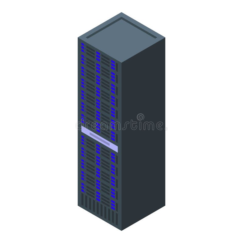 Modern Server Tower Storing Big Data Isometric View Stock Illustration ...