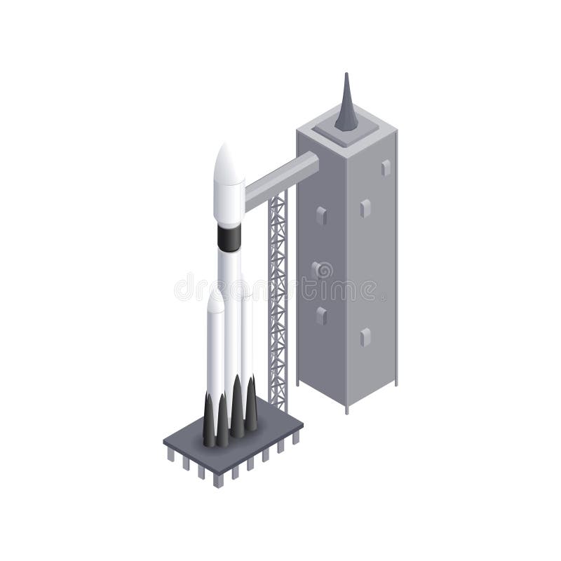 Rocket Isometric Composition Stock Vector - Illustration of center ...