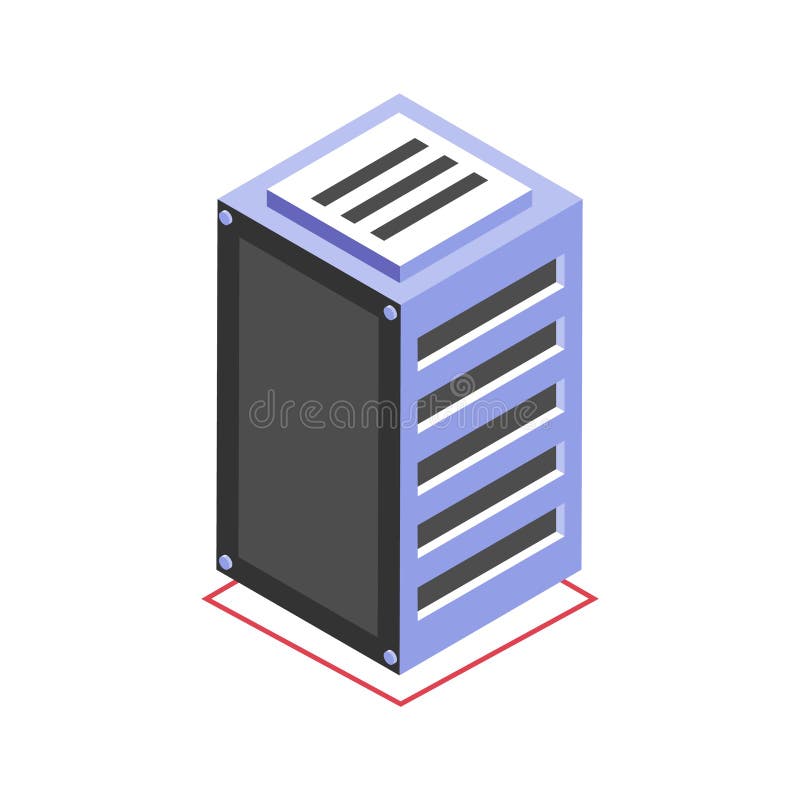 Isometric Icon of a Server Rack, Used for Data Storage Stock ...