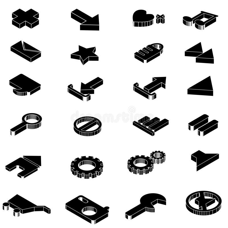 B&w icon set. stock vector. Illustration of icons - 4669641