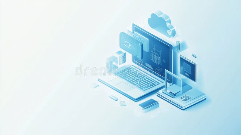 Isometric Icon Showcasing Computers, Laptops, and Technology Equipment ...