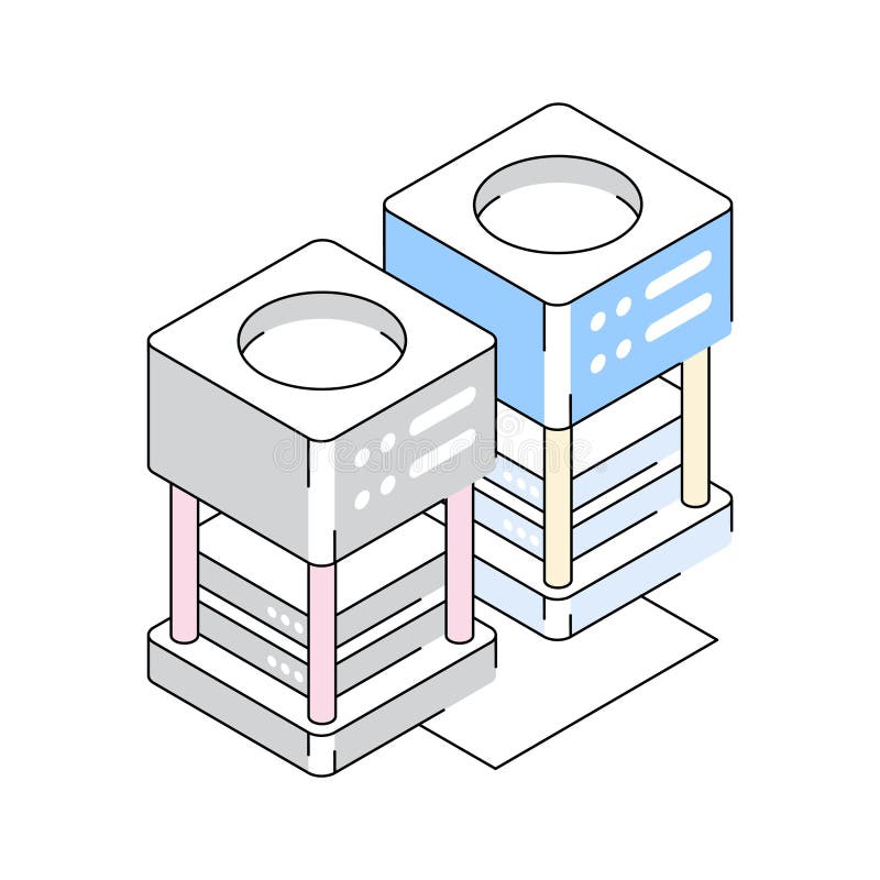 An Isometric Icon Showing Powerful Server Infrastructure Setup Stock ...