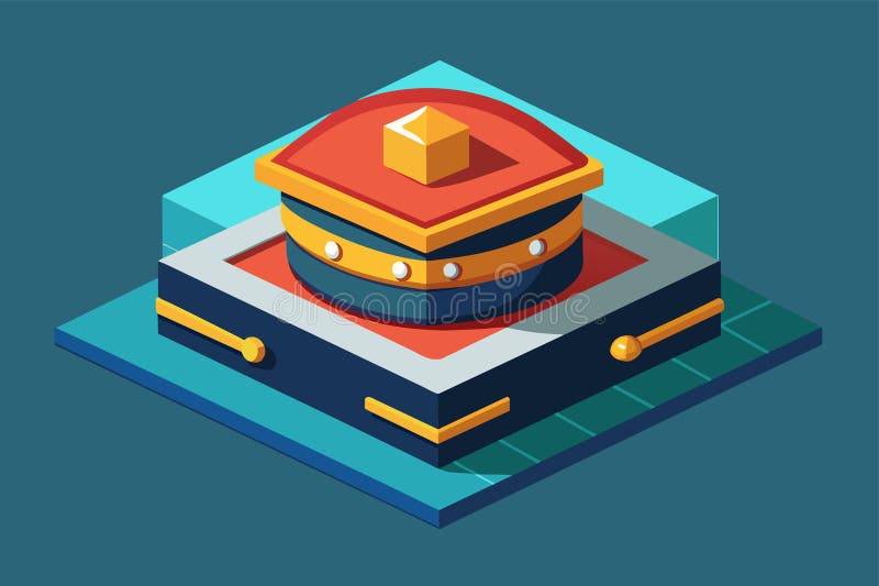 Isometric Illustration of a Captain Hat Placed on Top of a Book ...