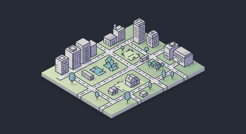 Isometric Illustration of a Futuristic Cityscape with Eco-friendly ...