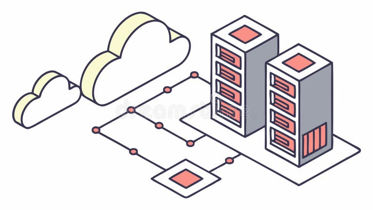Isometric Illustration of Cloud Computing Servers and Data Centers Vector Design Generative AI ...