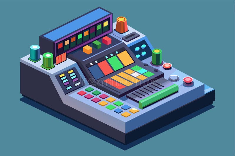 Isometric Illustration of a Customizable Control Panel with Colorful ...