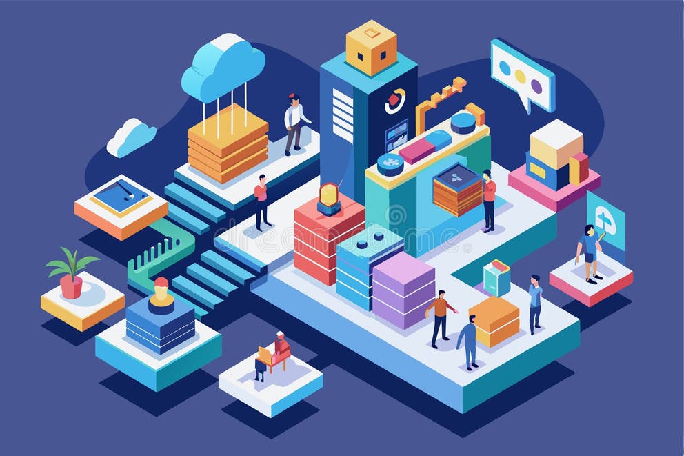 Isometric Illustration of a Customizable Progress Overview with ...