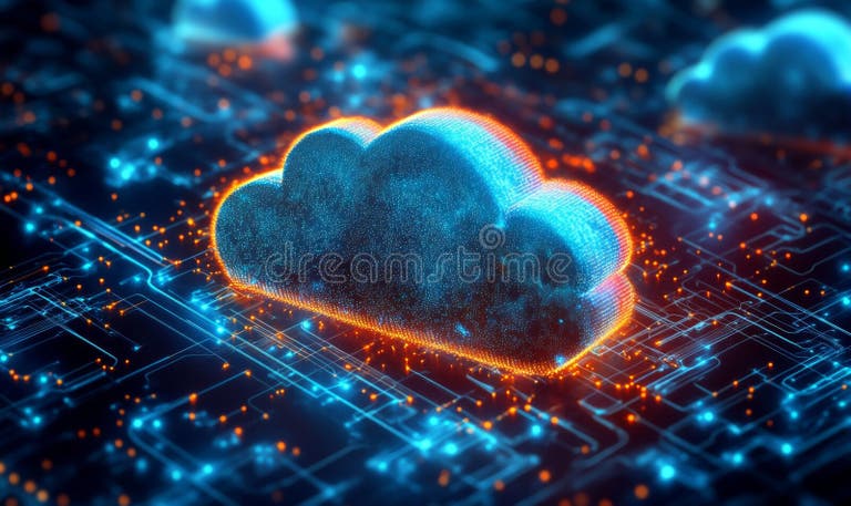 Isometric Illustration Depicting Modern Cloud Technology and Networking ...