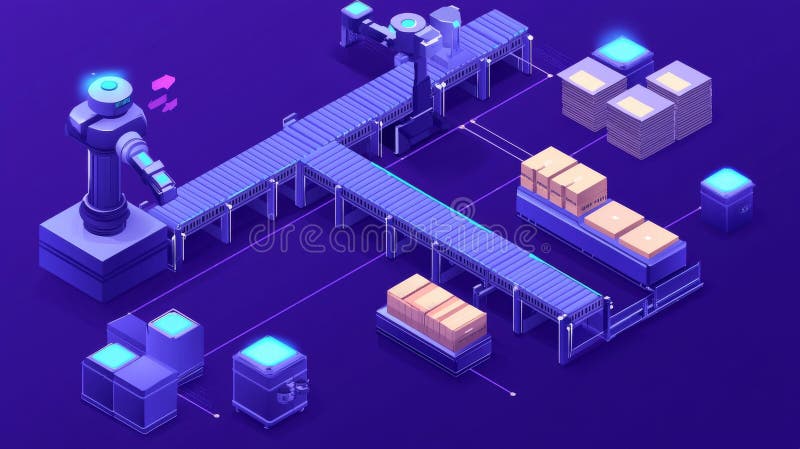 Isometric Illustration Depicting the Use of Digital Control Technology ...