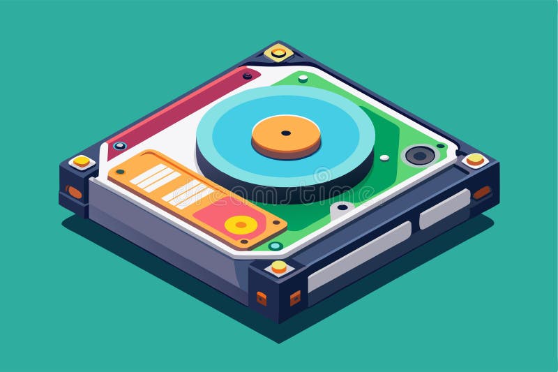 An Isometric Illustration Depicts a Colorful, Customizable Hard Drive ...