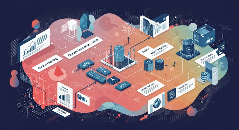 An Isometric Illustration Depicts a Data and Technology Landscape ...