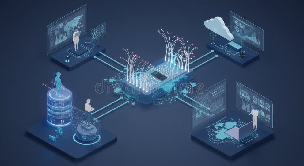 Sophisticated Digital Network Stock Illustrations – 13,473 ...