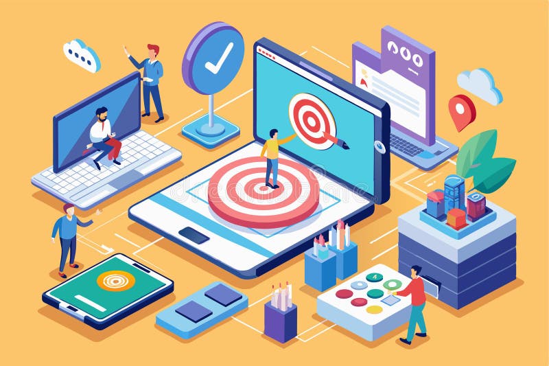 An Isometric Illustration Depicts Various Devices Targeting ...