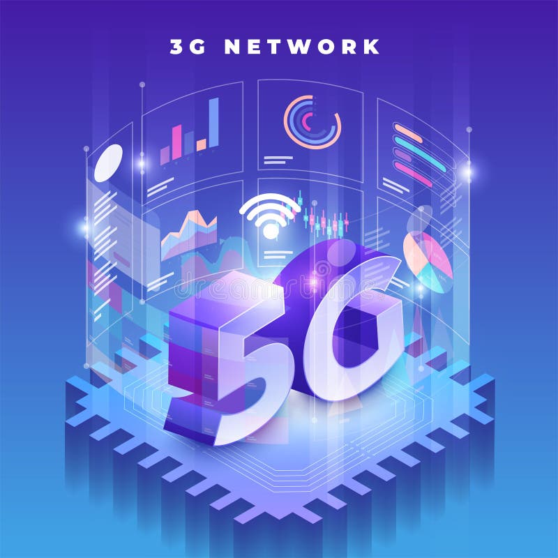 Concept 5G Network Technology Stock Vector - Illustration of tech, blue ...
