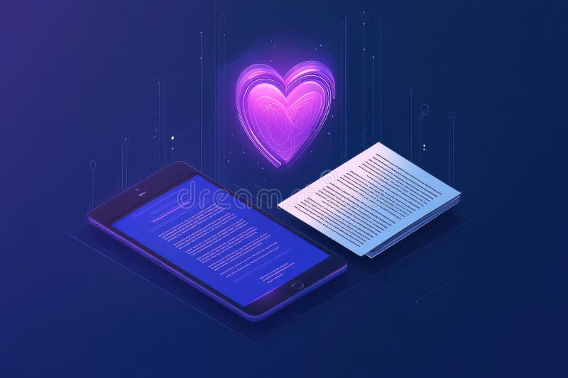 Isometric Illustration of a Digital Tablet beside a Stack of Documents ...