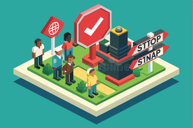 Isometric Illustration Of Diverse People In A Park United Against