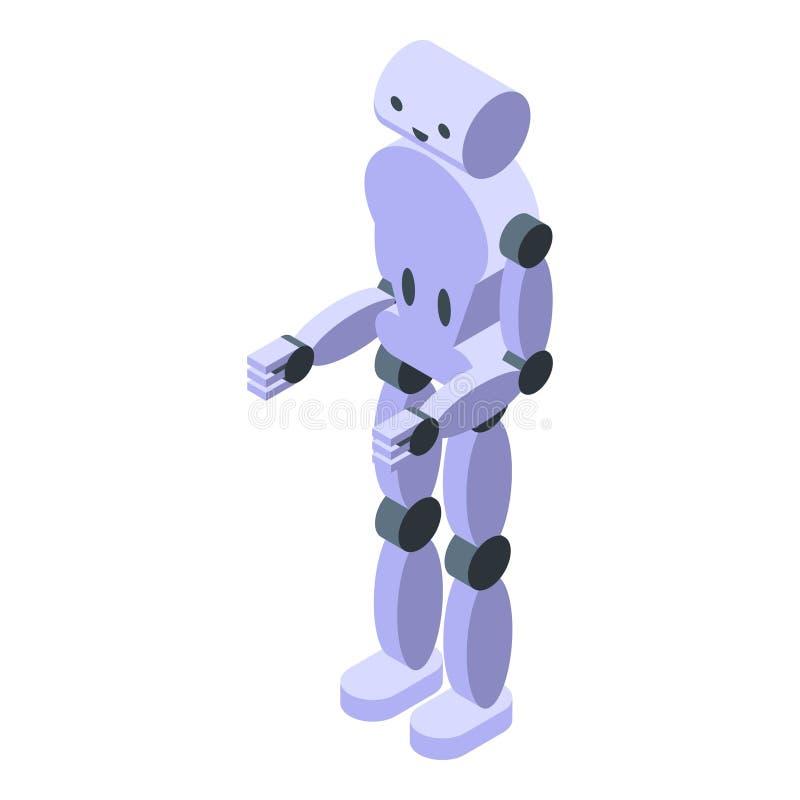 Isometric Illustration of Humanoid Robot Stock Vector - Illustration of ...