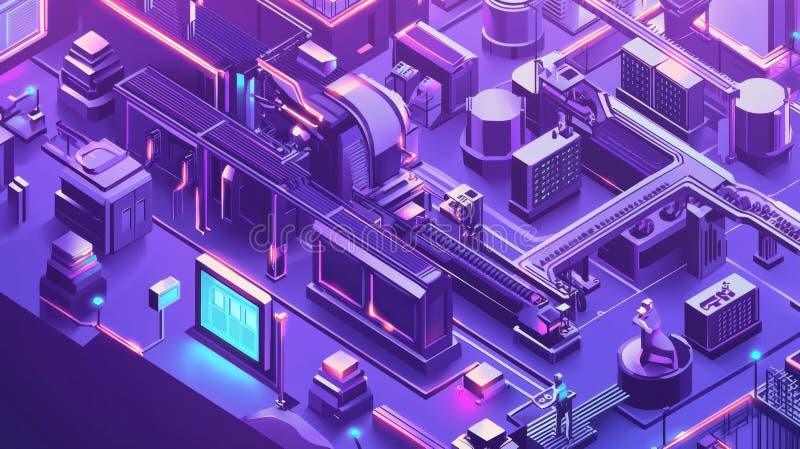 Isometric Illustration Illustrating Digital Control Technology with an ...