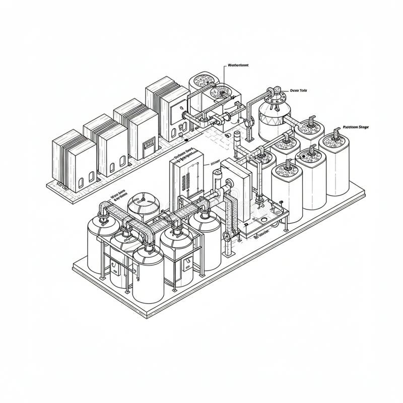 Isometric Illustration of an Industrial Water Treatment System ...