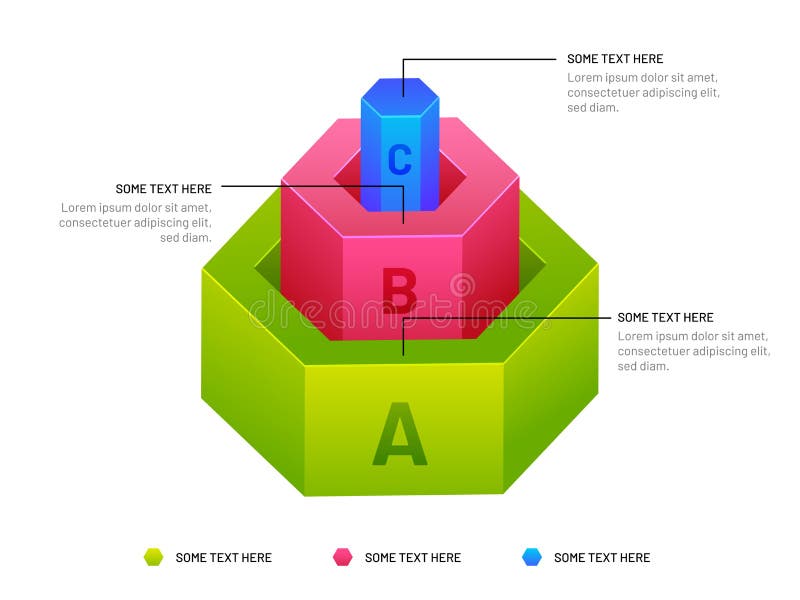 Isometric Illustration of Infographic Element or Graph with Three ...