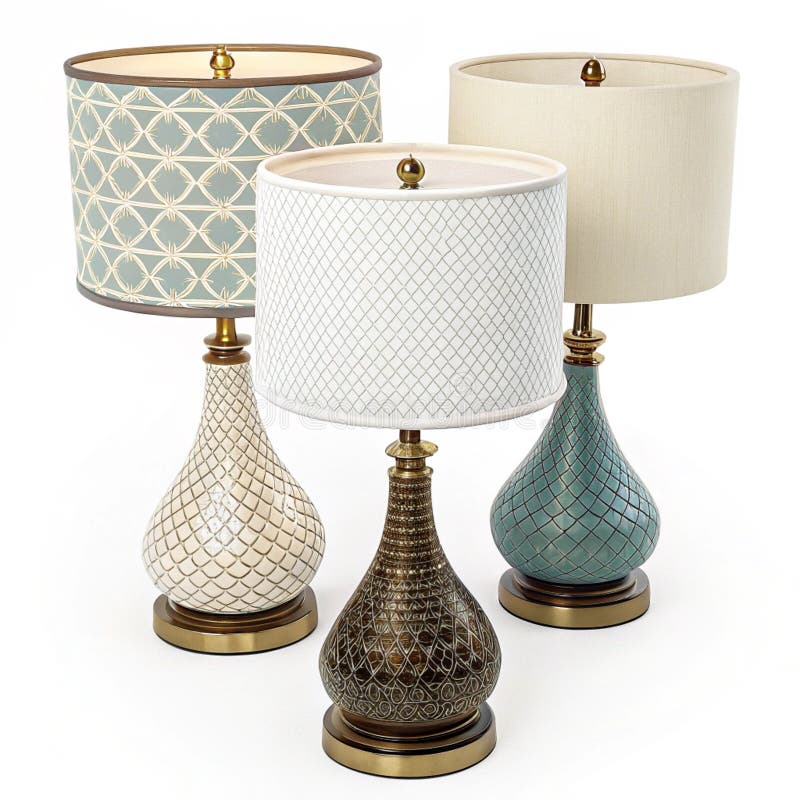 Isometric Lamps Isolated on White Background Stock Illustration ...