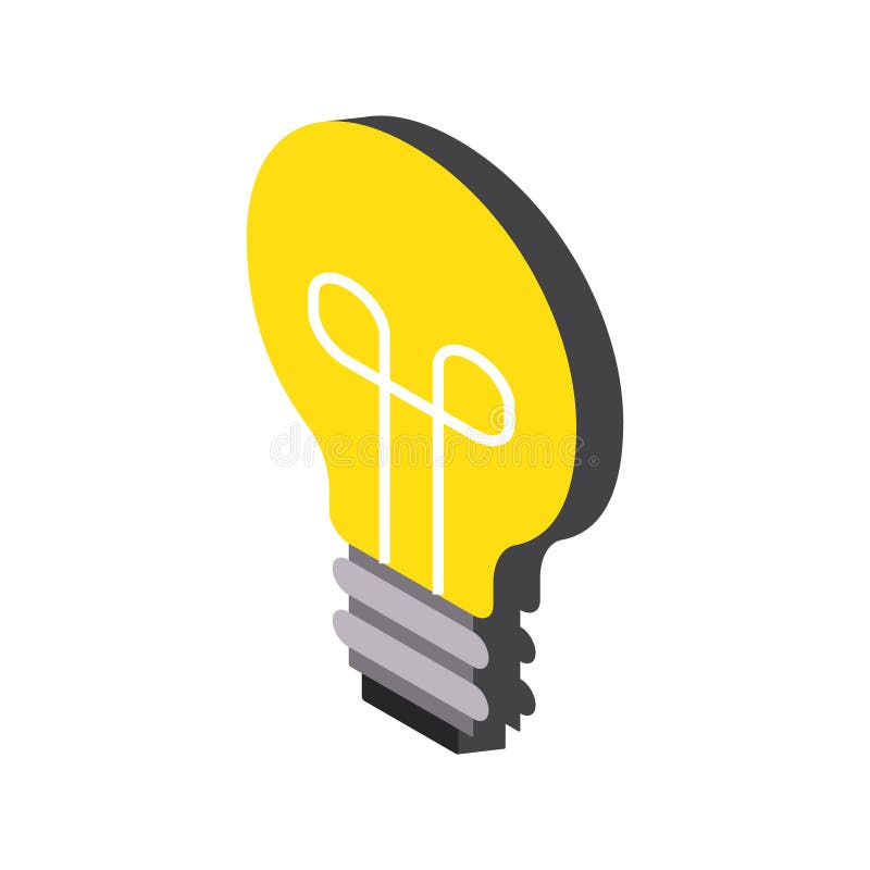 Isometric of the Illustration of Light Bulb Icon. EPS 10. Stock Vector ...