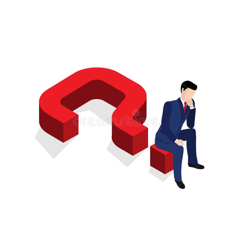 Isometric Illustration, a Man in a Business Suit is Sitting Stock ...