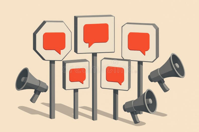 Amplifying Messages Communication Strategy Signs Stock Illustration ...