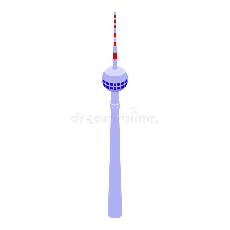 Isometric Illustration of a Modern Communications Tower Stock Vector ...
