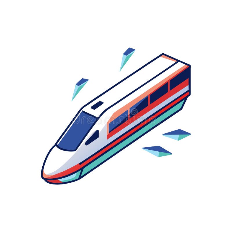 Isometric High-Speed Train Illustration, Transportation, Railway Design ...