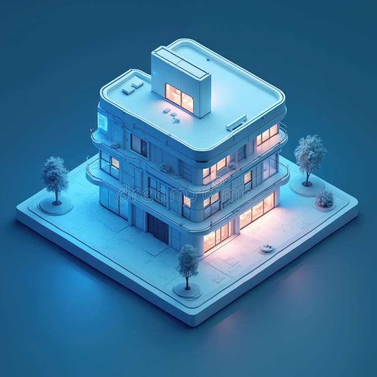 Isometric Illustration of Modern Smart Home. High-tech Building with ...