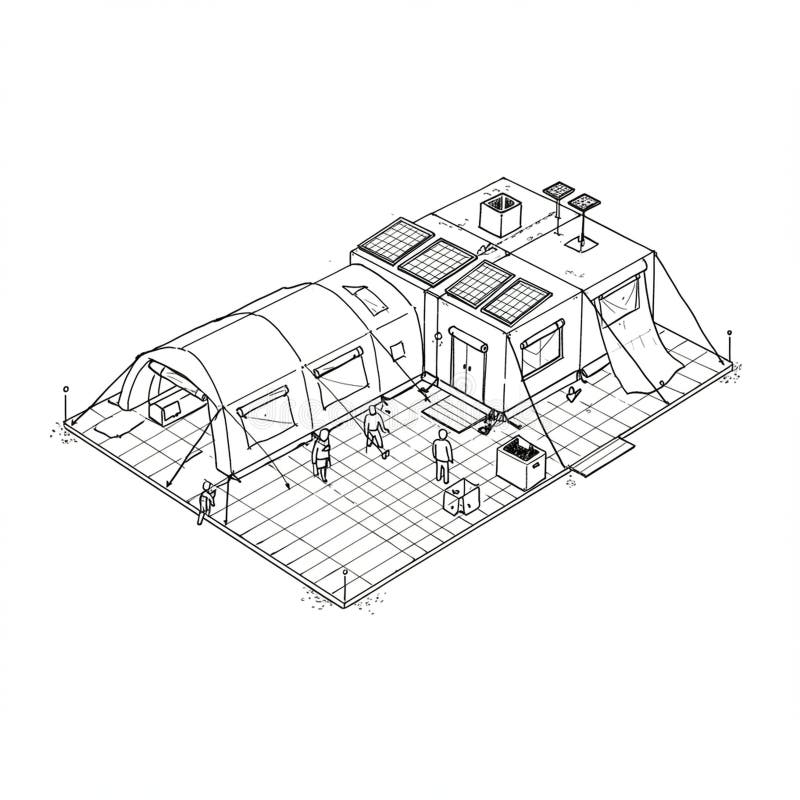 Isometric Illustration of a Modular Structure with Two Main Components ...