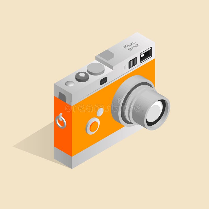 Isometric Illustration of an Old Retro Camera. Stock Vector ...