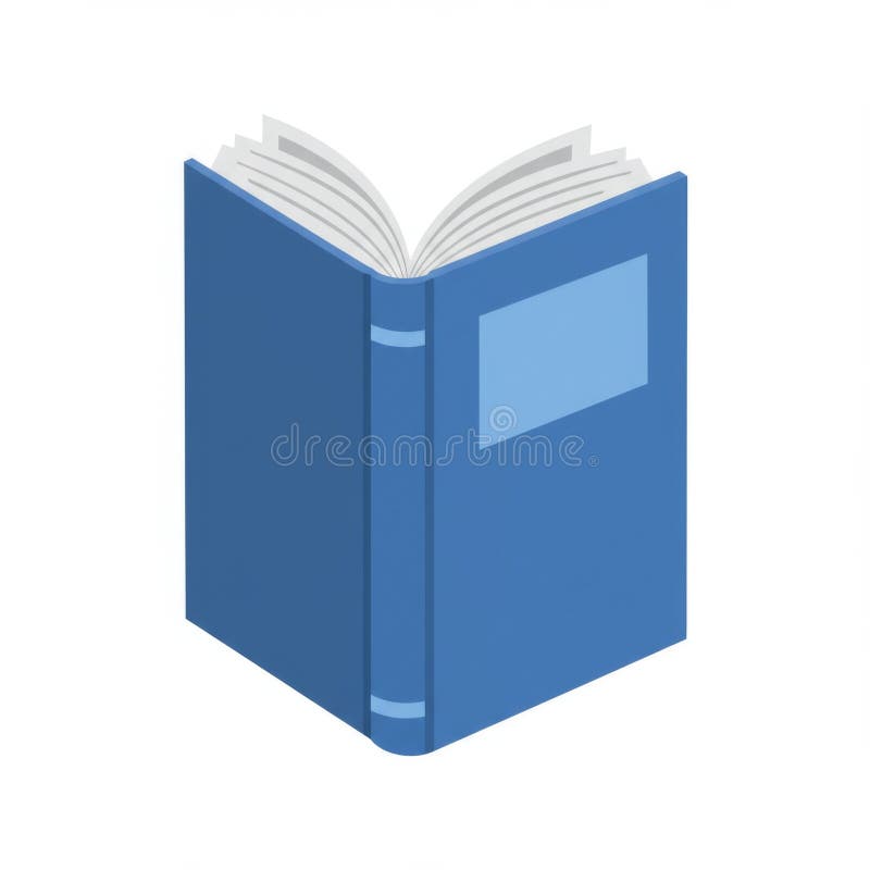 Isometric Illustration of an Open Blue Book Stock Illustration ...