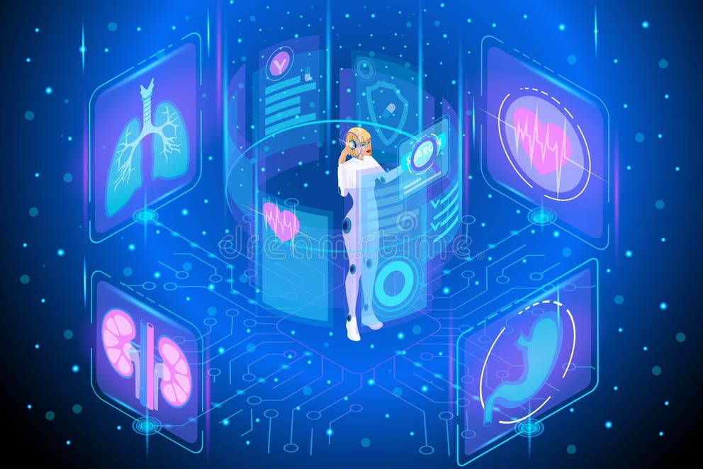 Isometric Illustration of Patient Data Management Using Artificial ...