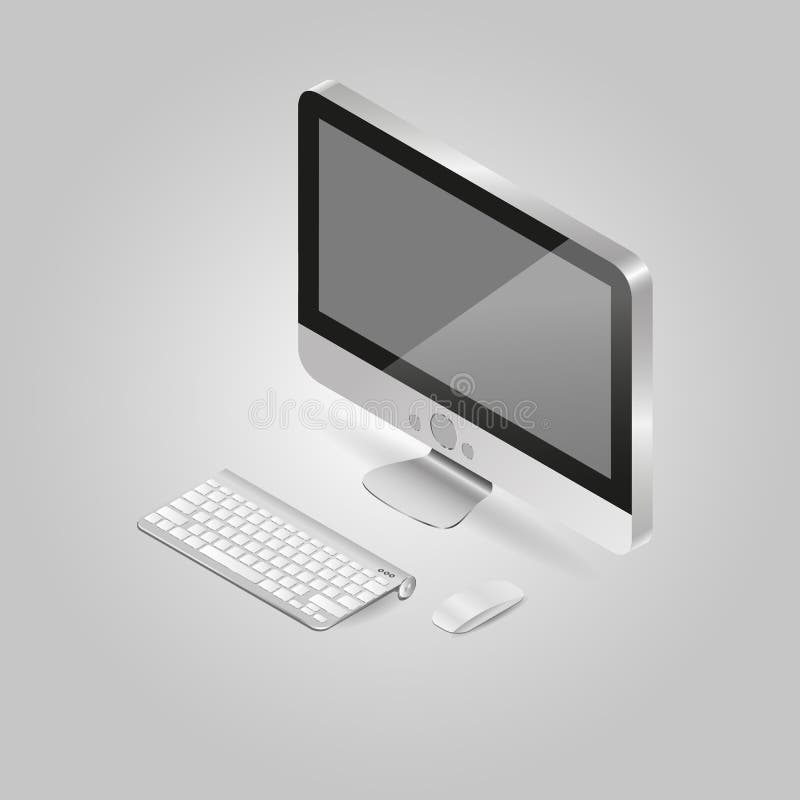Isometric Illustration of a Personal Computer and Stock Illustration ...