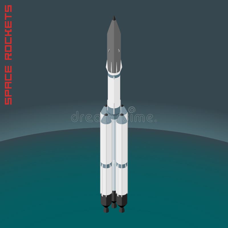 Isometric Illustration Russian Space Rocket Angara Stock Vector ...