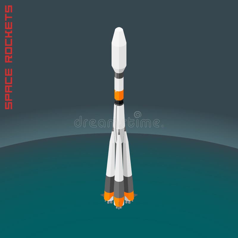 Isometric Illustration Russian Space Rocket Souz Stock Vector ...