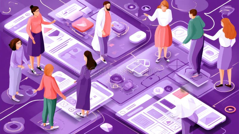 AI-Generated UI UX Design Collaboration Stock Illustration ...