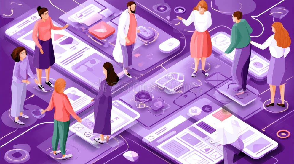 AI-Generated UI UX Design Collaboration Stock Illustration ...