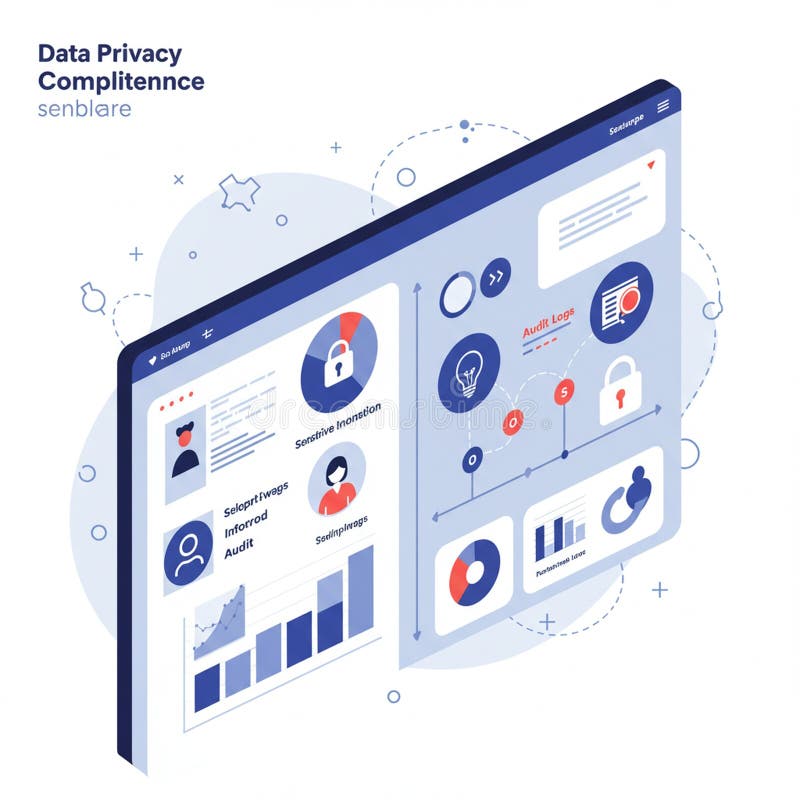 3D Isometric Privacy and Data Protection Concept with Hero Protect Data and Confidentiality ...
