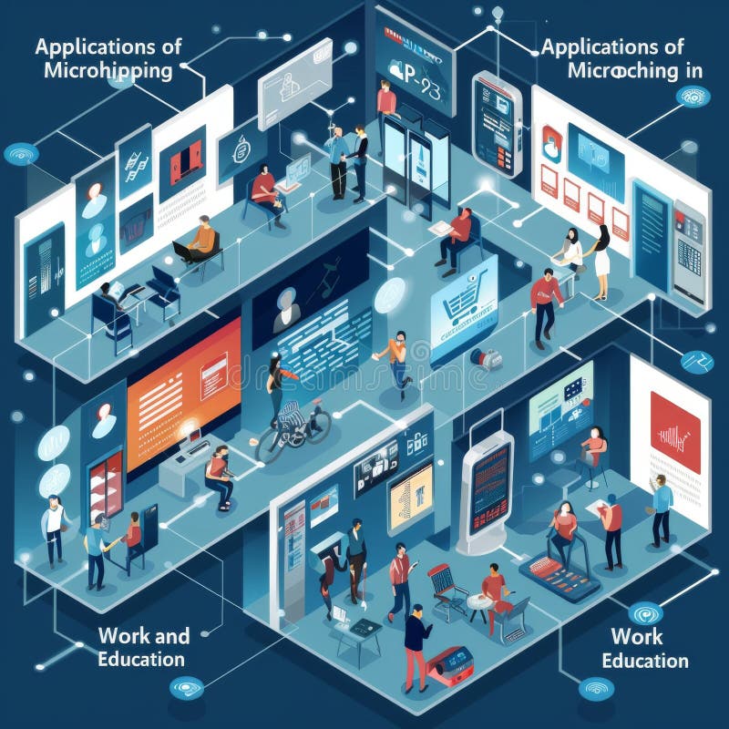 Isometric View of Microchipping Applications Stock Image - Image of ...