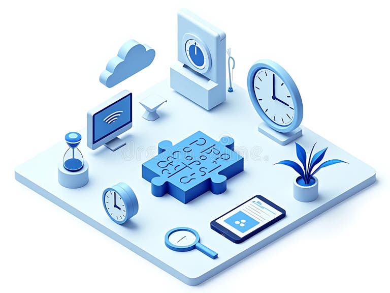 Modern Productivity Tools, Time Management, and Collaboration Concept ...