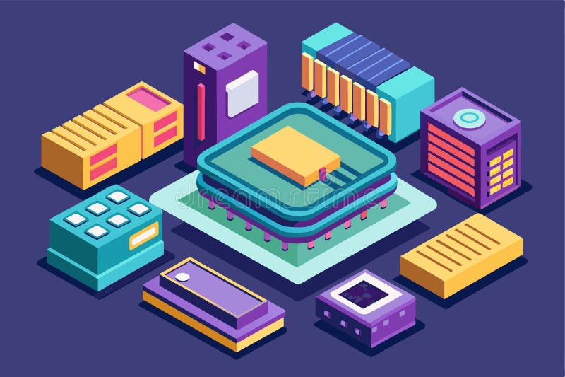 An Isometric Illustration Shows a Customizable Memory Storage Setup ...