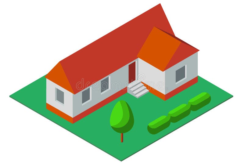 Simple 3D House stock illustration. Illustration of small - 38040673