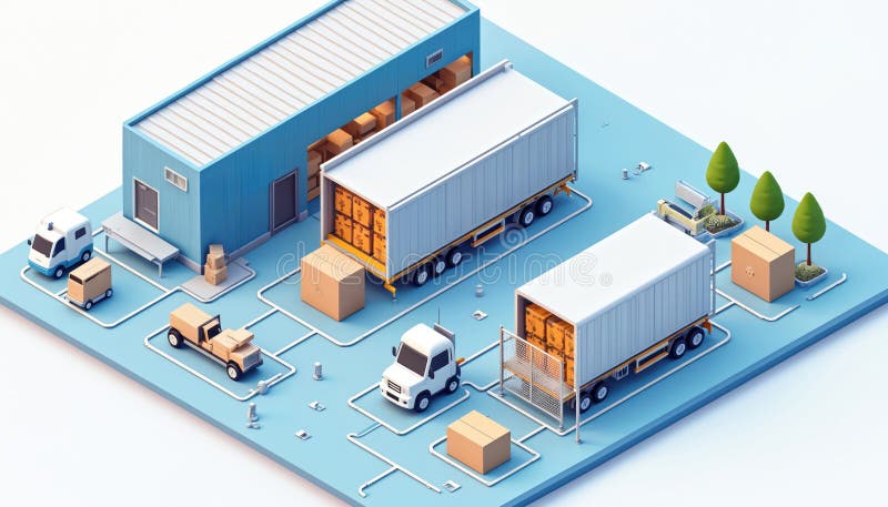 Distribution, Delivery Man with Package Boxes and Couple at Front Door ...